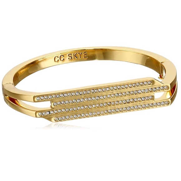 CC Skye | Jewelry | Cc Skye 2k Gold Pav Crystal Hinge Bracelet | Poshmark